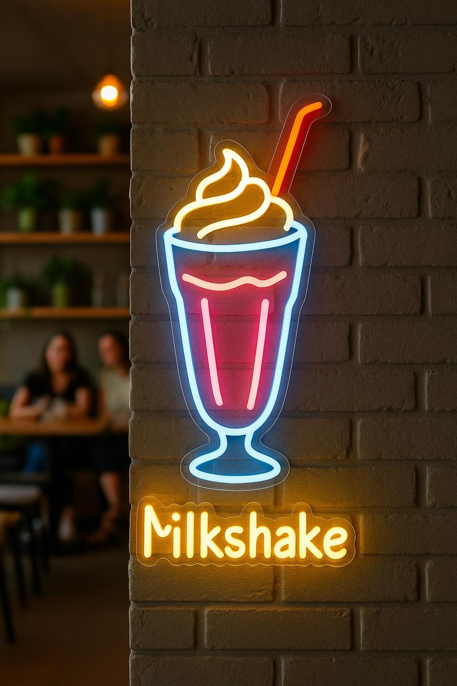 Milkshake Neon Sign. Dairy Product Neon Sign. Cafe LED Decor. Sweet ...
