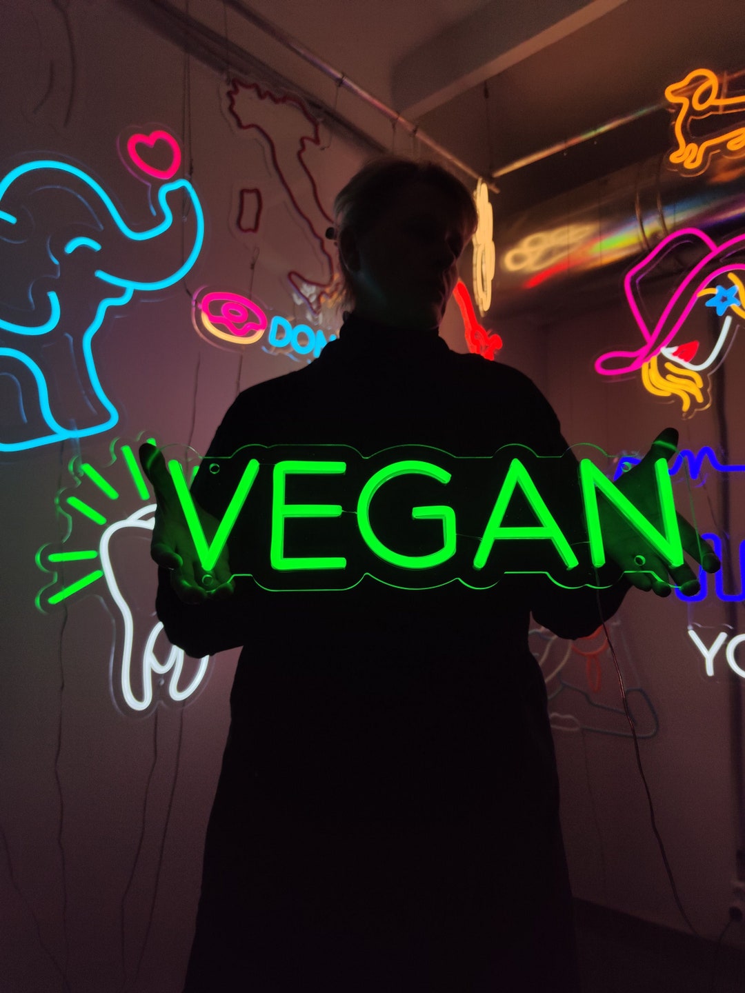 Vegan Neon Sign, Led Vegetarian Sign, Custom Plant-based Sign, Light ...