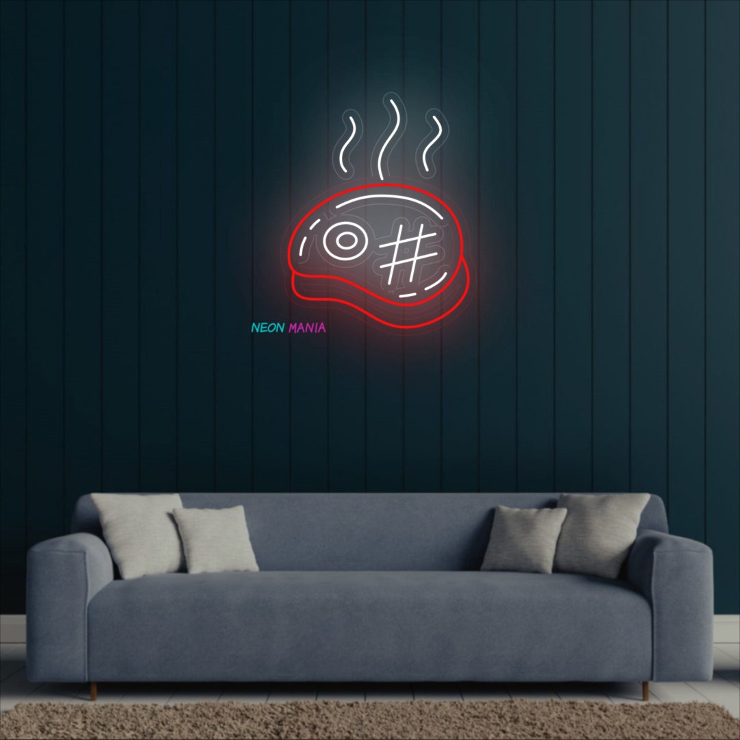 Meat Steak Neon Sign, BBQ Led Neon Sign - Etsy