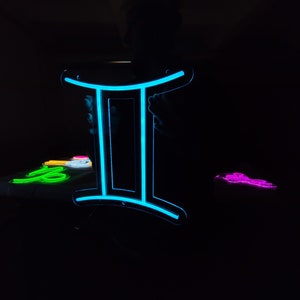 Gemini Zodiac Symbol Neon Sign, Zodiac Sign Led Light, the Twins Neon ...