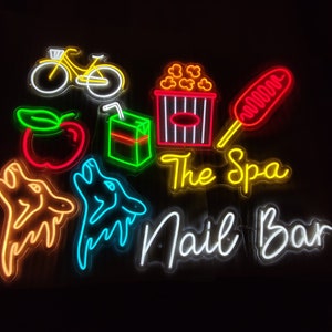 The Spa Neon Sign, Spa Salon Led Light, Custom Wall Decor Massage ...