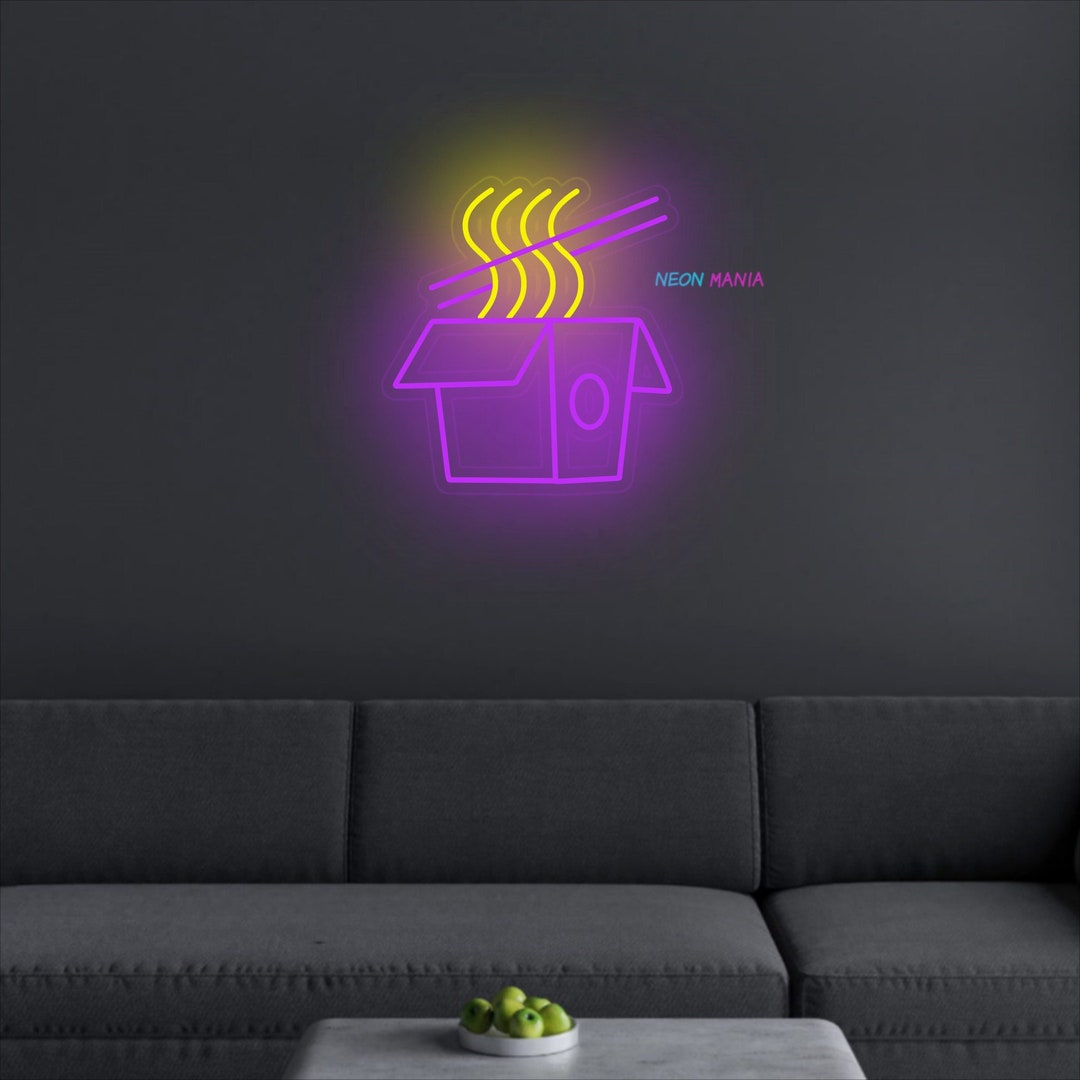 Wok Neon Sign Chinese Food Led Sign Noodles Neon Street - Etsy