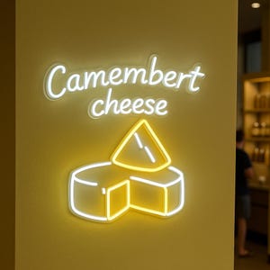 Camembert Cheese Neon Sign: Light up Your Cheese Shop. Cheese Light ...