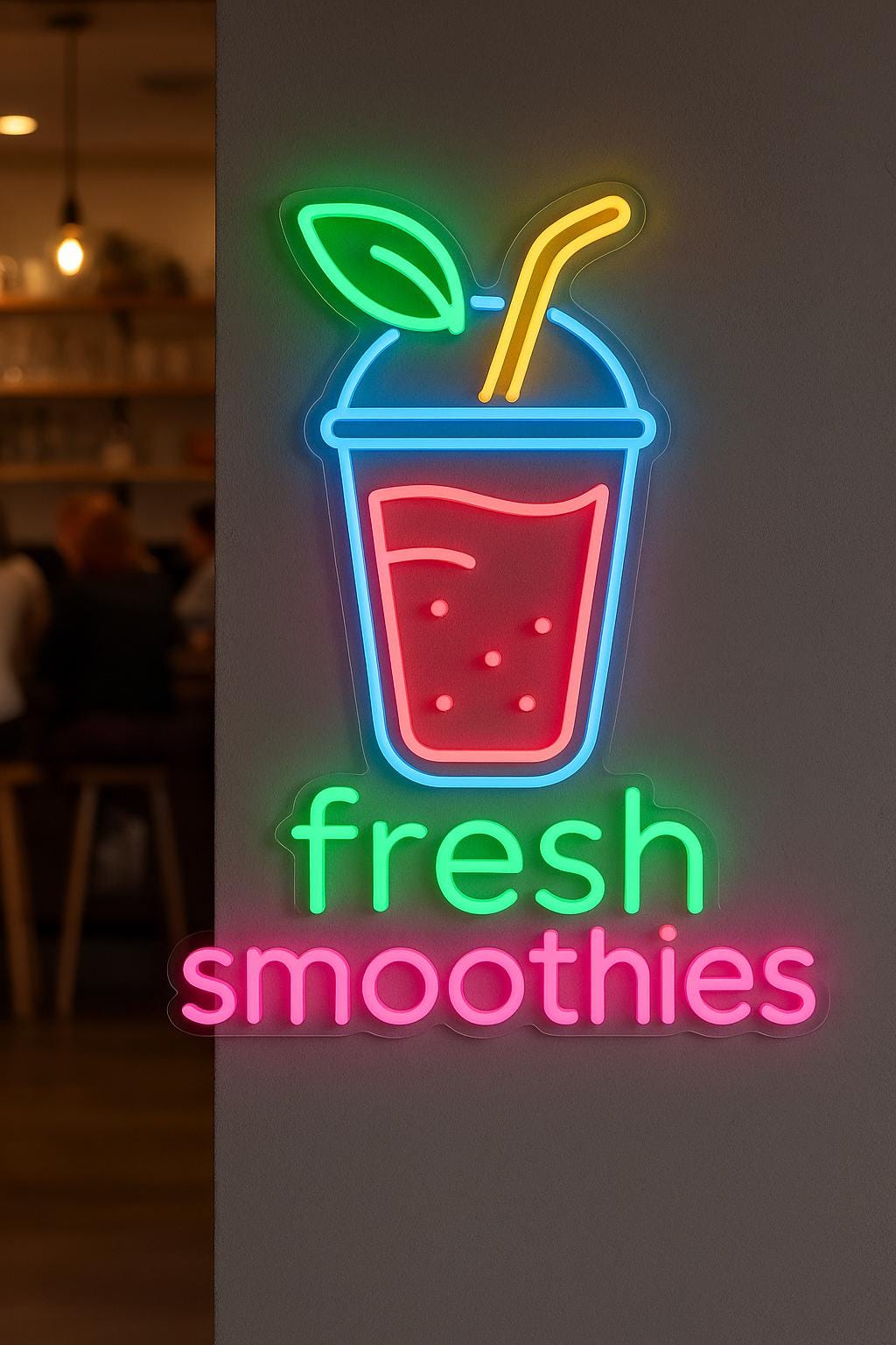 Fresh Smoothies Neon Sign. Smoothie LED Decor. Fresh Bar Neon Sign ...