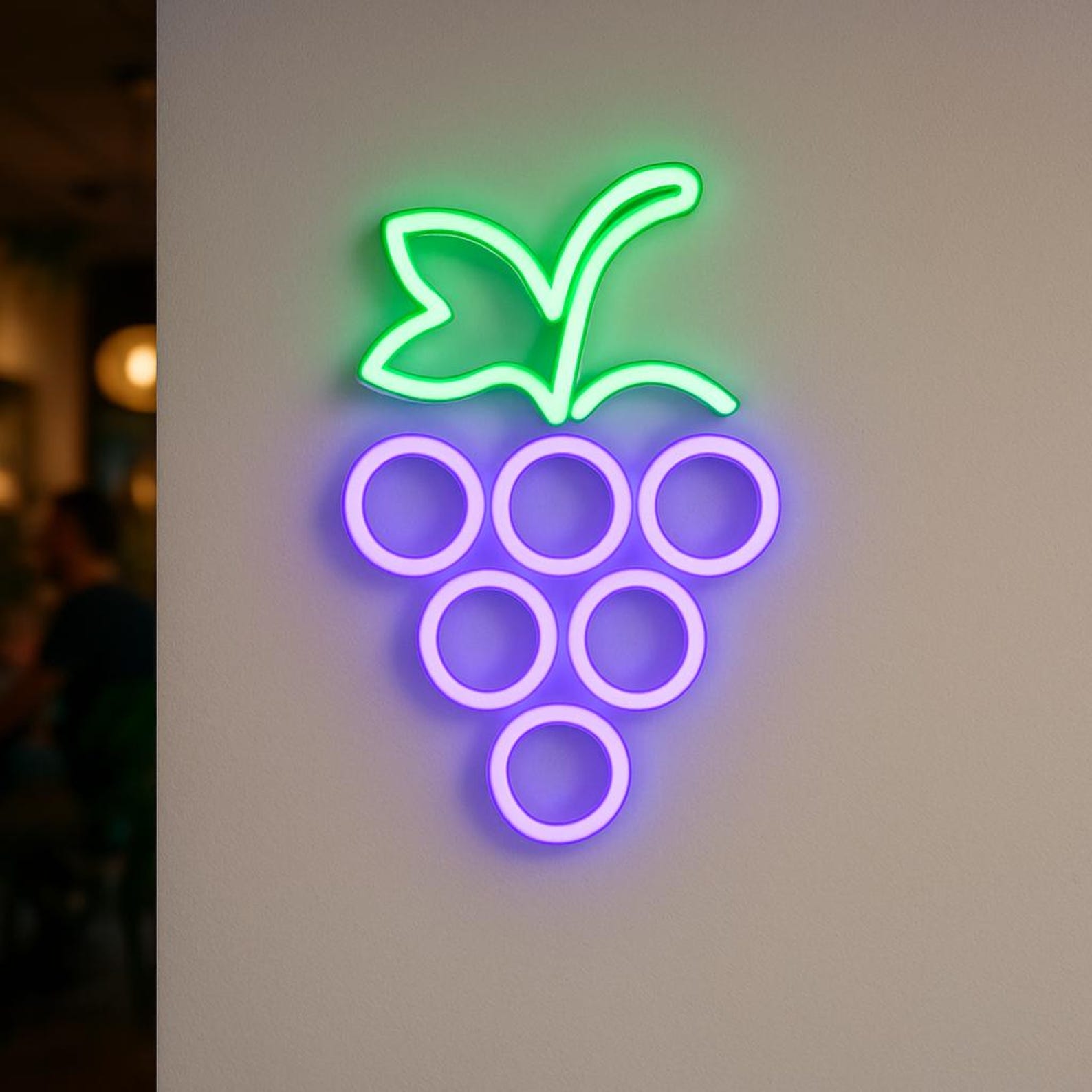 Grapes Neon Sign. Winery Light. Restaurant Led Sign. Grapes Neon Decor ...
