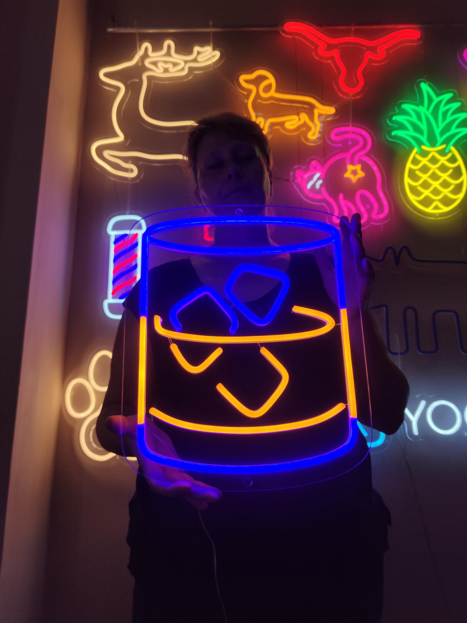 Whiskey Neon Sign. LED Bar Decor. Cocktail With Ice Led Light Decor - Etsy