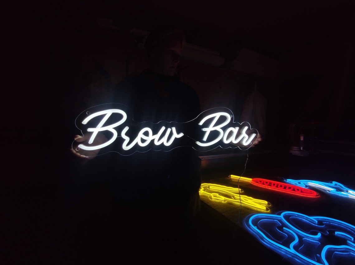 Brow Bar Neon Sign Brow Salon Led Neon Beauty Salon Led - Etsy