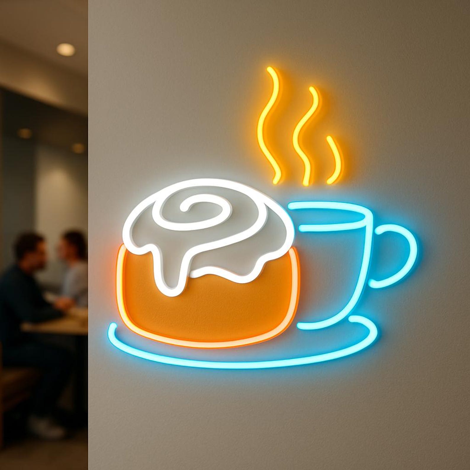 Cinnabon Neon Sign. Cafe Light. Bakery Led Sign. Cinnabon With Cinnamon ...