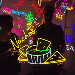 Nachos Neon Sign, Cheese Sauce Neon Light, Mexican Nachos Light Sign ...