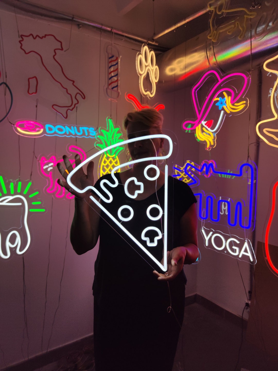 Pizza Neon Sign: Light up Your Pizzeria. Slice of Pizza Led Light ...