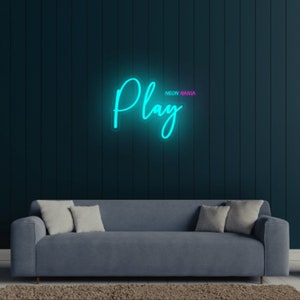 Play Neon Sign, Play Led Light, Custom Kids Room Decor Light, Man Cave ...