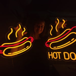 Hot Dog Neon Sign, Fast Food Led Neon, Street Food Led Lights, Hot Dog ...