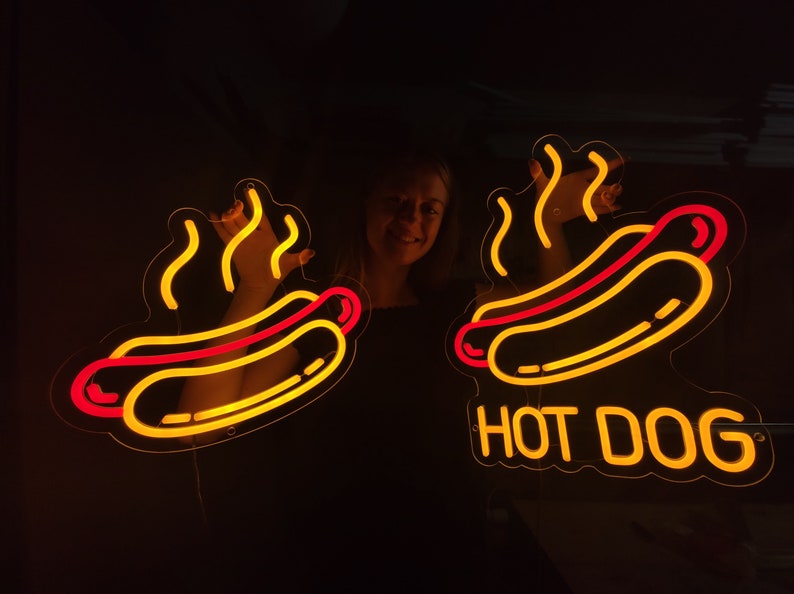 Hot Dog Neon Sign Fast Food Led Neon Street Food Led Lights - Etsy