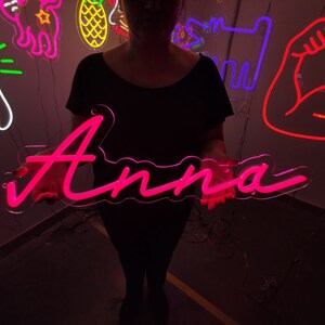 Anna Name Neon Sign, Anna Led Neon Sign, Custom Name Neon Sign, Kids ...