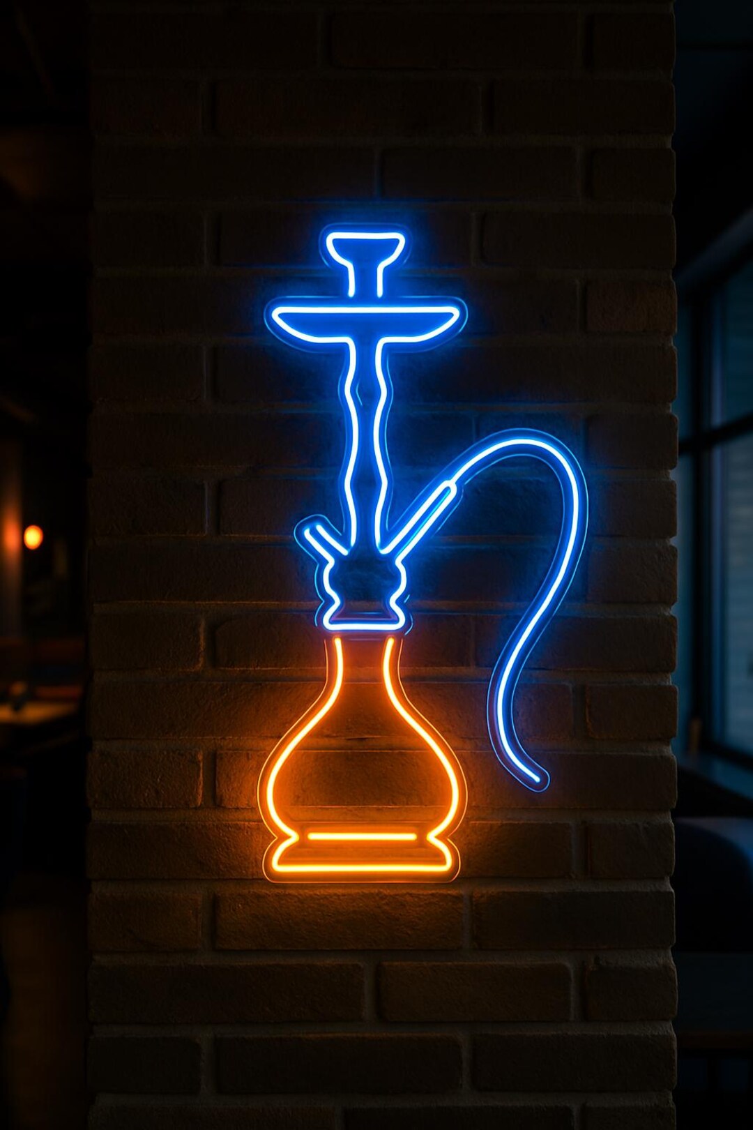 Custom Hookah Neon Sign. Classic Hookah, Hookah Time, Hookah With Smoke ...
