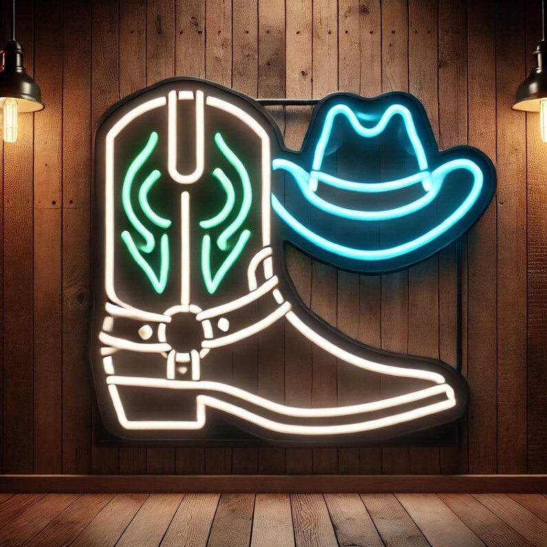 Cowboy LED Neon Sign. Cowboy Party Decor. Western Light Sign. Desert ...
