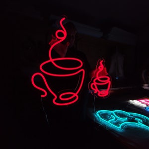Cup Neon Sign, Coffee Cup Led Neon Sign, Tea Cup Neon Lights, Mug Light ...
