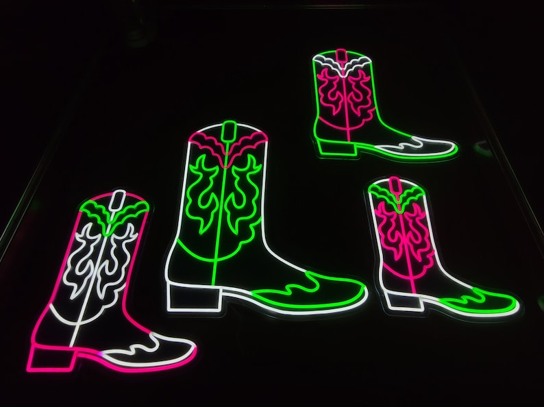 Cowboy Boot Neon Sign Cowboy Shoe Led Sign Western Neon - Etsy