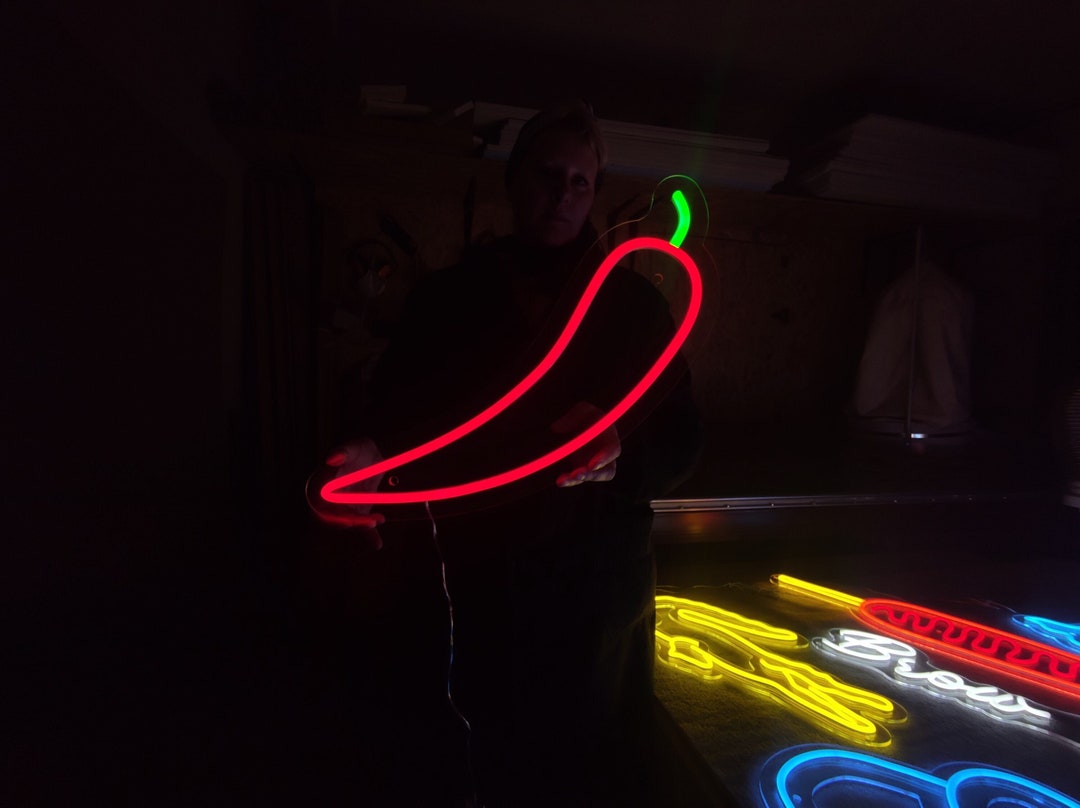 Pepper Neon Sign, Chile Pepper Led Light for Kitchen, Custom Vegetables ...