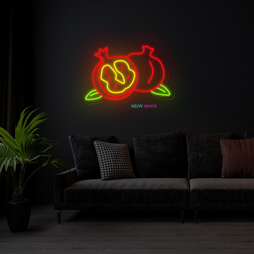 LED Neon Pomegranate Sign - Perfect Decor for Kitchen and Fruit Lovers ...