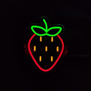 Fruit Neon Sign, Berry Led Light for Kitchen Decor, Custom Strawberries ...