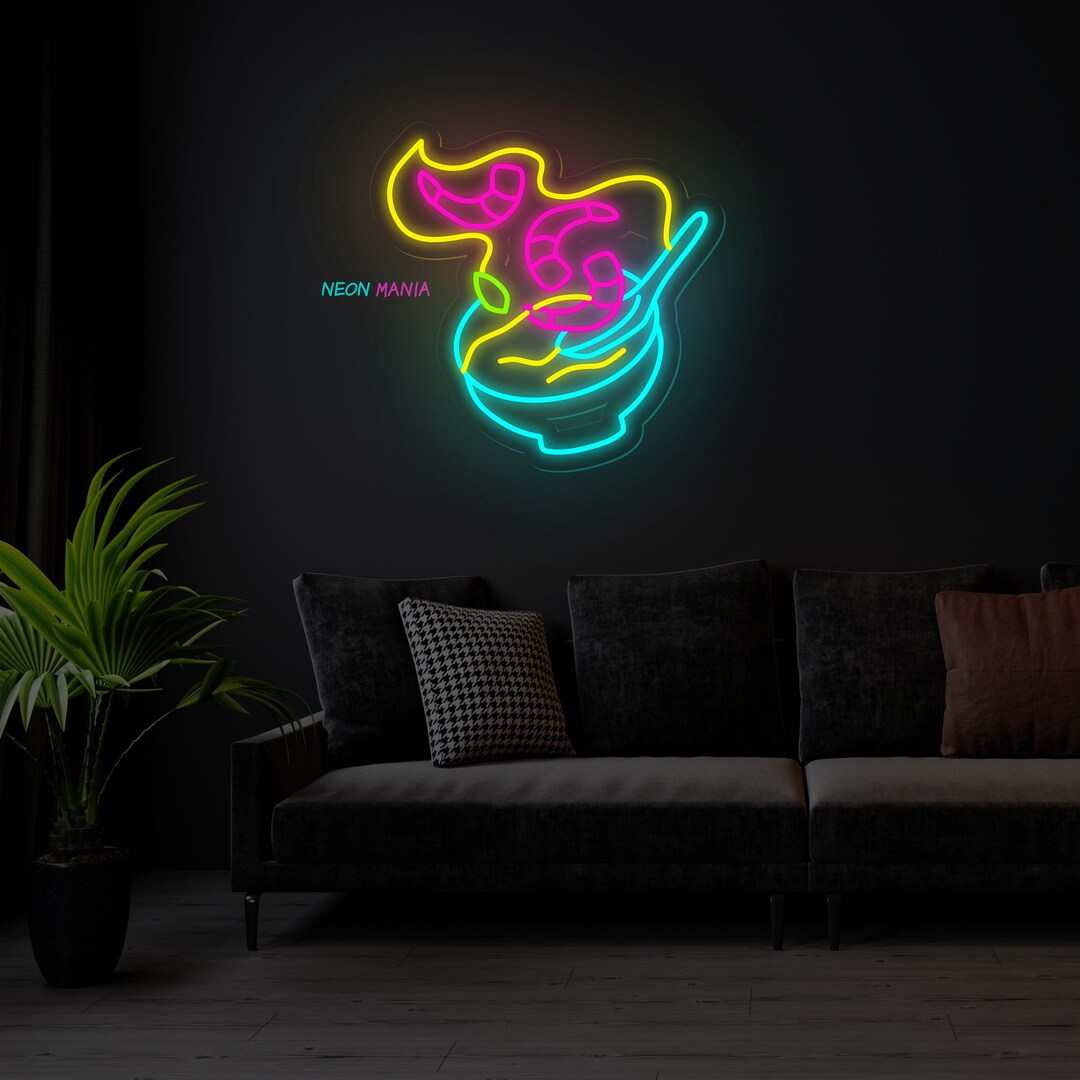 Tom Yam LED Neon Sign. Spicy Thai Soup Wall Decor. Spicy Shrimp Soup ...