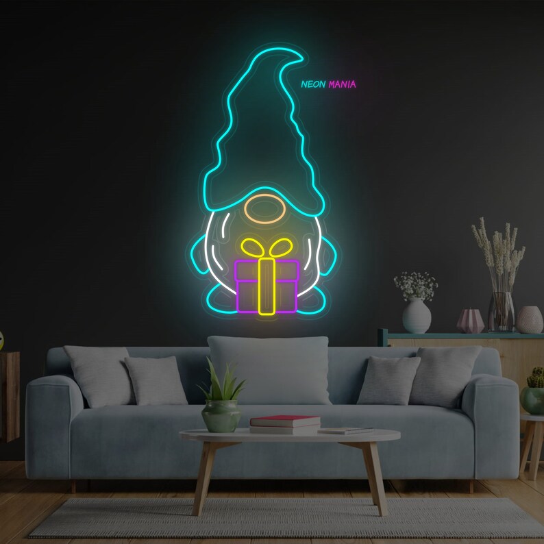 Gnome Neon Sign Christmas Gnome Led Neon Custom Gnome With a - Etsy
