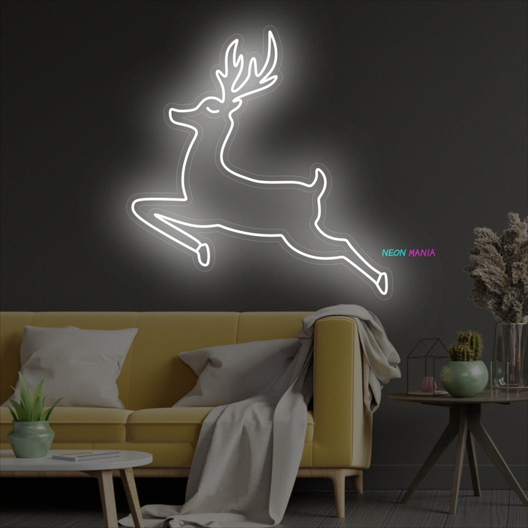 Deer Neon Sign, Santa Reindeer Neon Light for Your Home Decor, Custom ...