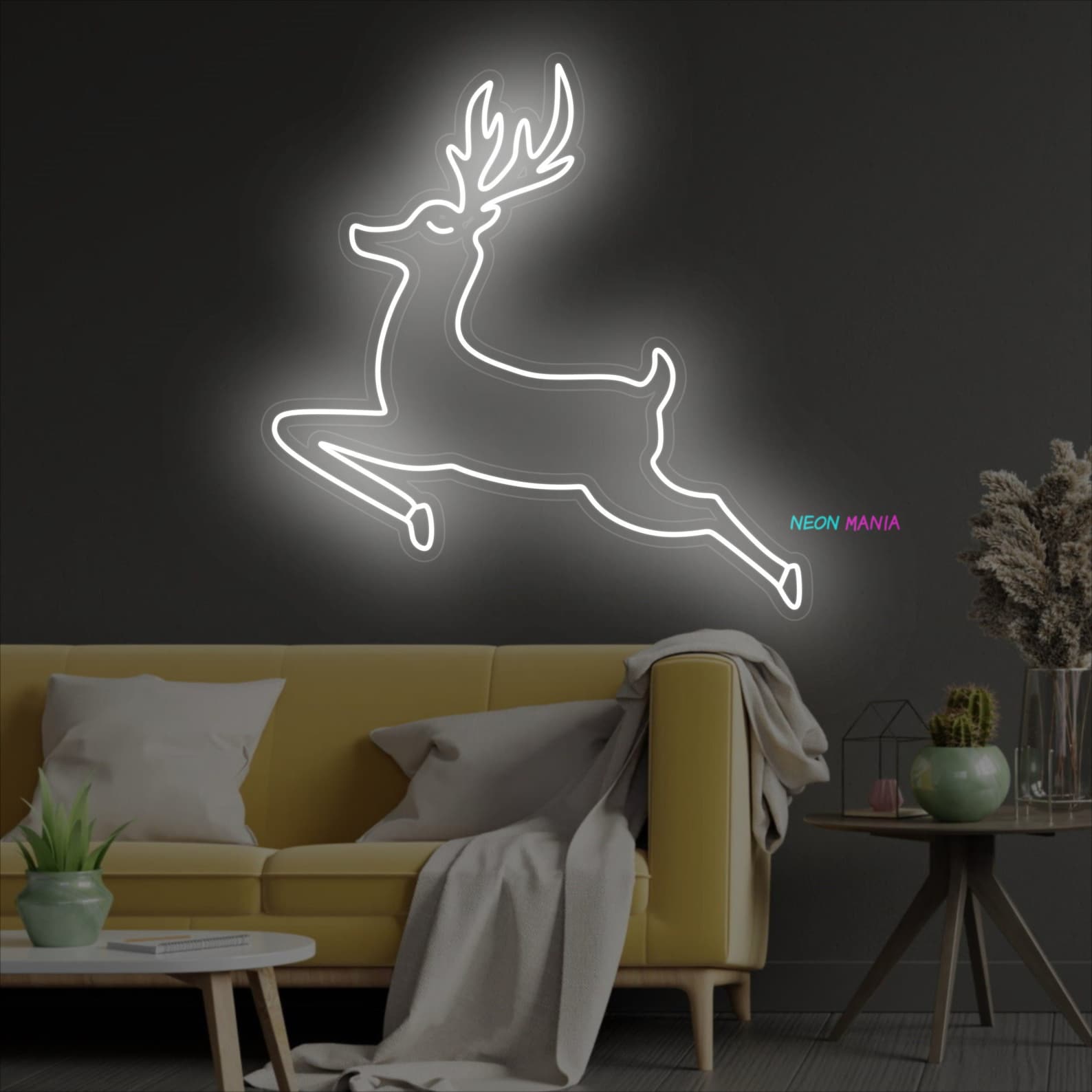 Deer Neon Sign Santa Reindeer Neon Light for Your Home Decor - Etsy