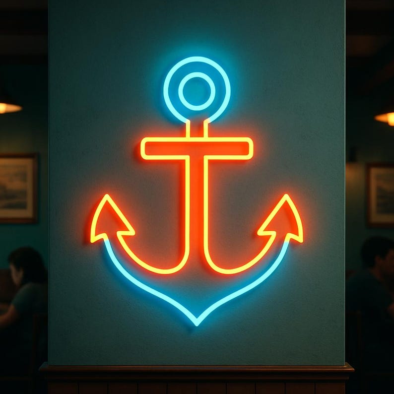 Anchor Neon Sign: the Perfect Sign for Ocean Lovers. Ahoy Led Neon Sign ...