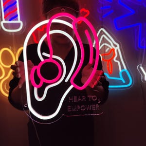 Hearing Aid Neon Sign. Cochlear Implant Led Sign. Ear Led Neon Sign ...