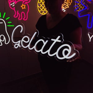 Gelato Neon Sign, Ice Cream Shop Led Neon, Italian Ice Cream Led Light ...