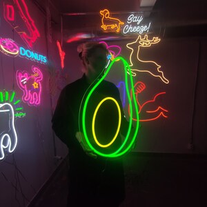 Avocado Neon Sign, Avocado Led Neon Light for Kitchen, Cafe, Custom ...