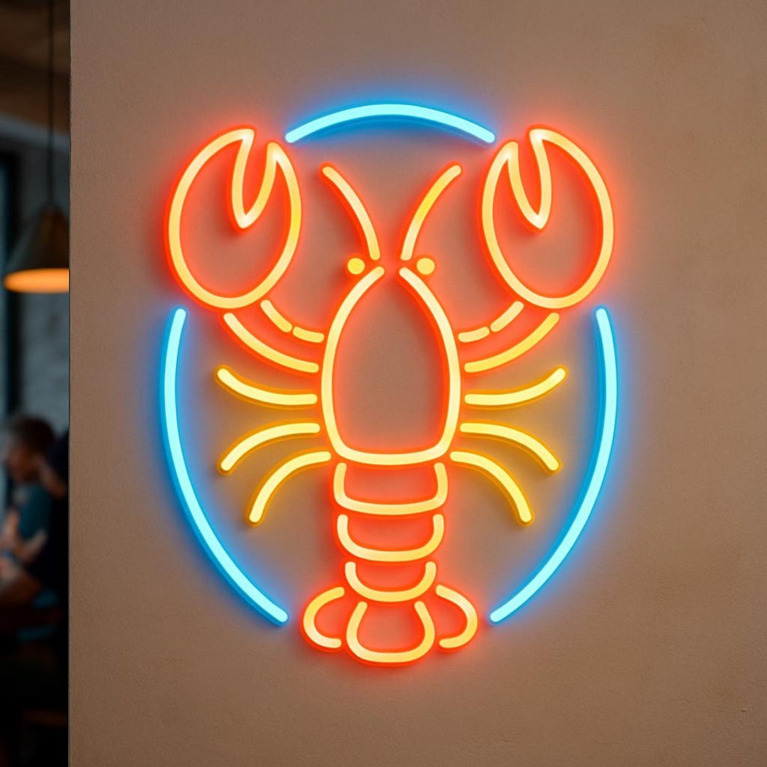 Lobster Neon Sign. Restaurant Light. Seafood Led Sign. Gift Idea for ...