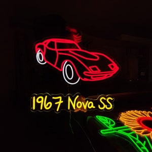 Car Neon Sign, Retro Car Led Light Sign, Custom Vintage Neon Light up ...