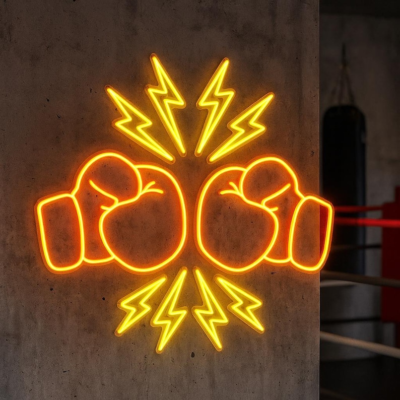 Boxing Neon Sign: Light up Your Boxing Club. Boxing Gloves Led Neon ...