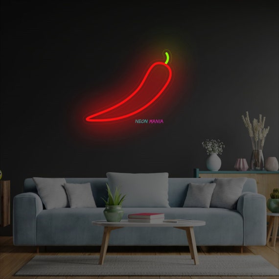 Pepper Neon Sign Chile Pepper Led Light for Kitchen Custom - Etsy