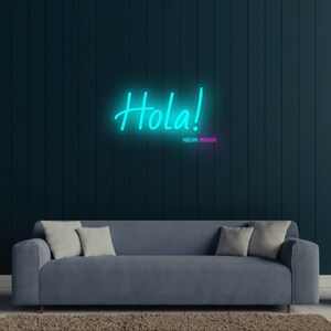 Hola Neon Sign, Hello Sign, Spanish Led Sign, Greeting Neon Light, Wall ...