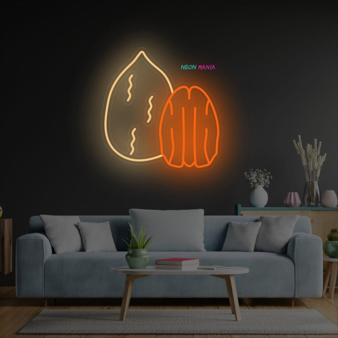 Pecan Nut Neon Sign, Nuts Led Light, Custom Wall Decor Nut Food Neon ...