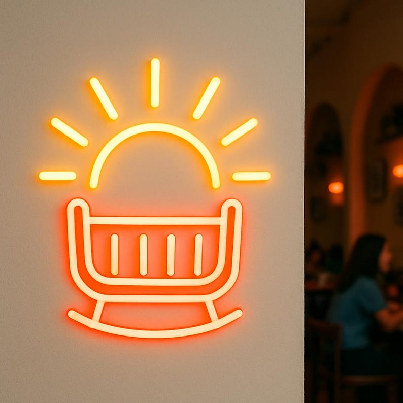 Baby Cradle Neon Sign. Baby Room Light. Maternity Hospital Led Sign ...