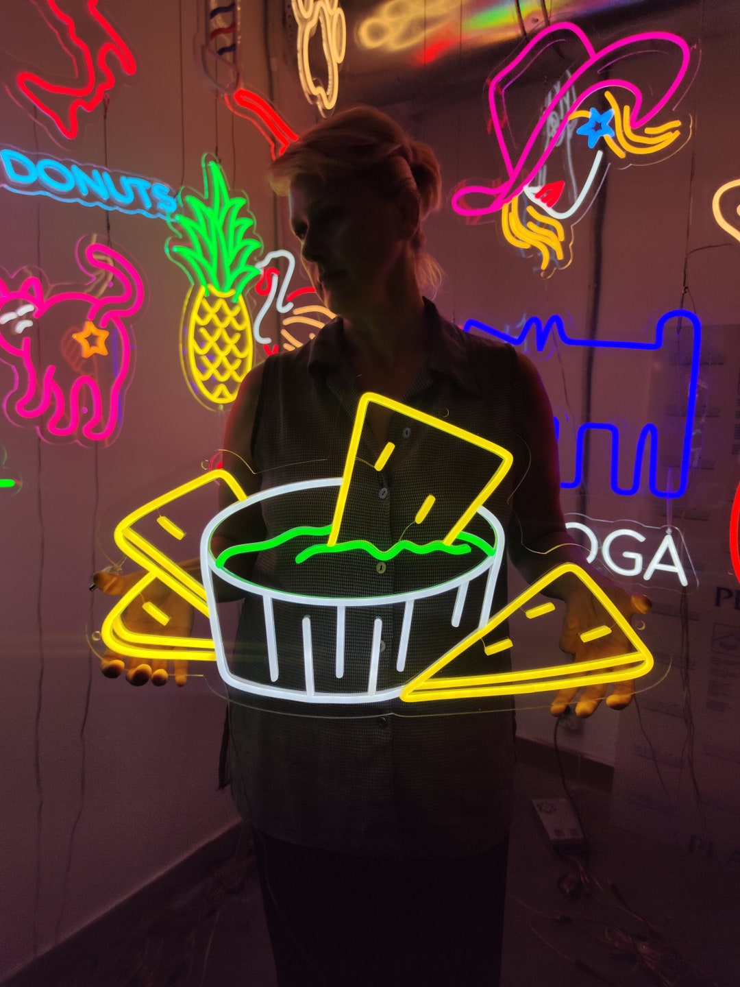 Nachos Neon Sign, Cheese Sauce Neon Light, Mexican Nachos Light Sign ...