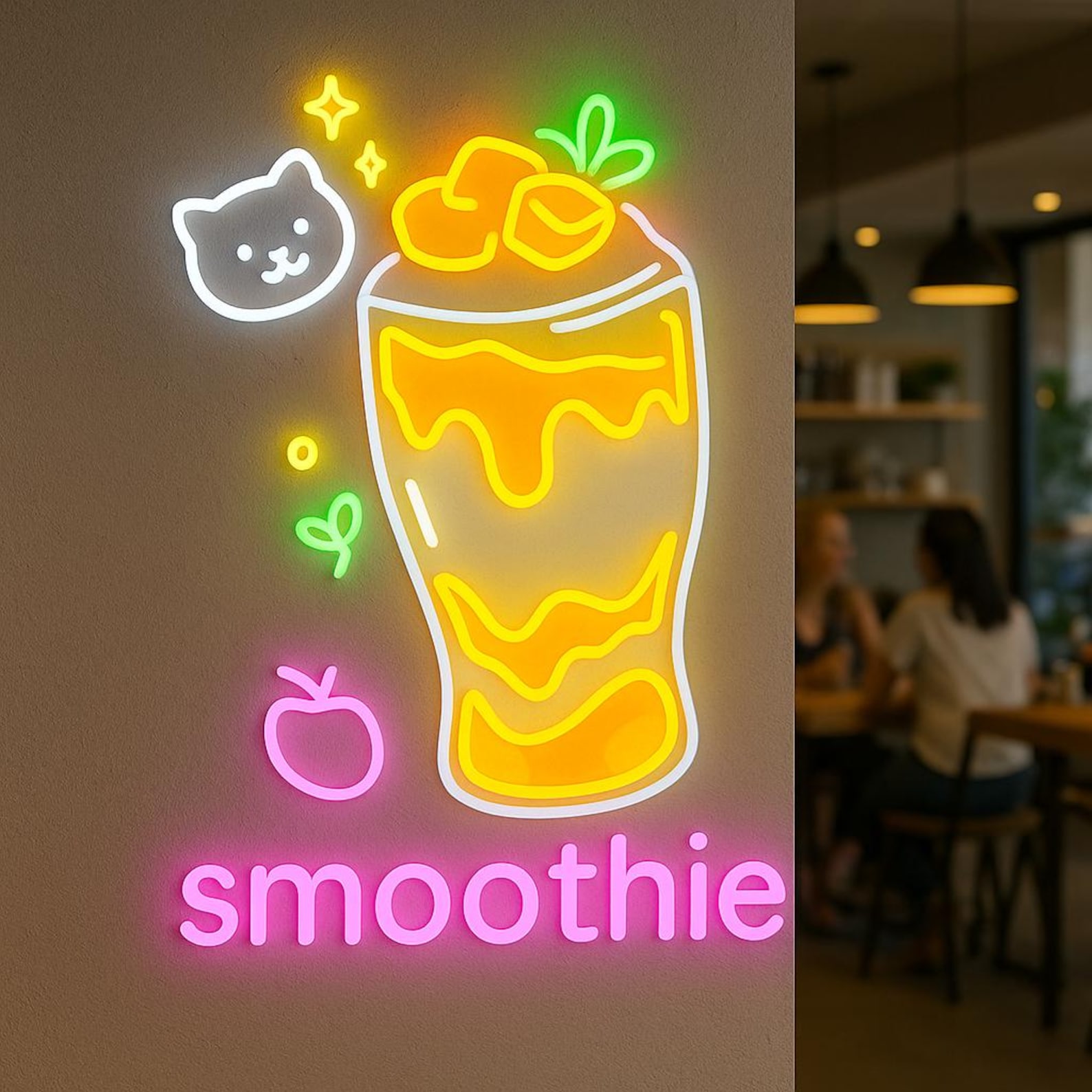 Fresh Smoothies Neon Sign. Smoothie LED Decor. Fresh Bar Neon Sign ...