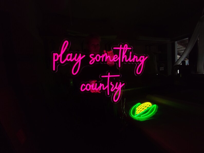 Play Something Country Neon Sign, Music Neon Light, Play Led Light ...