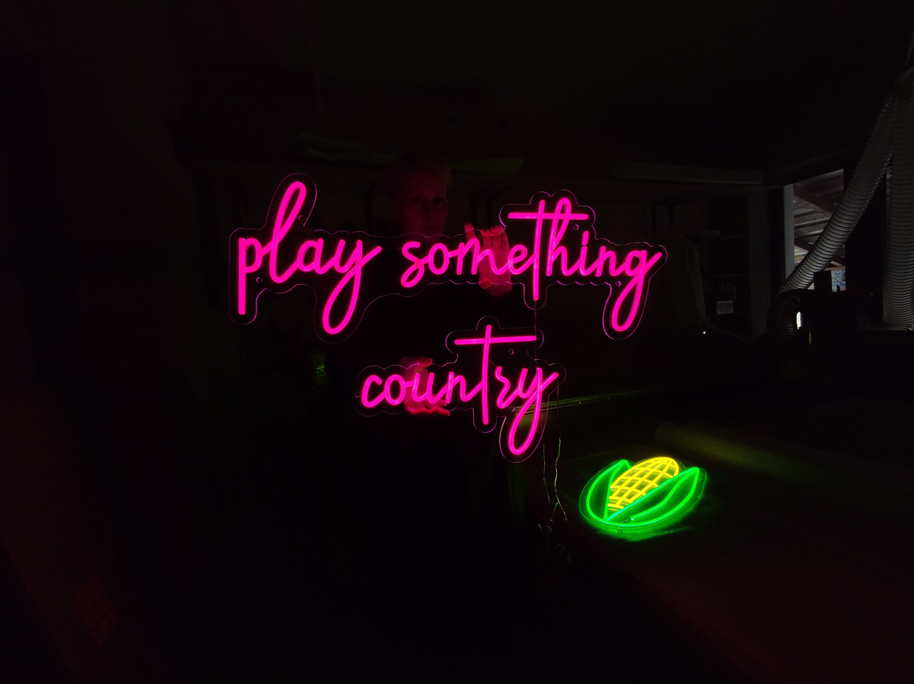 Play Something Country Neon Sign, Music Neon Light, Play Led Light ...