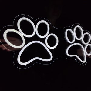 Paws Neon Sign, Dogs Paws Neon Light, Custom Cats Paws Led Sign, Pet ...