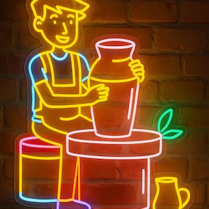 Pottery Studio Neon Decor. Pottery Neon Sign. Potter LED Decor. - Etsy