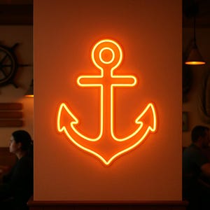 Anchor Neon Sign: the Perfect Sign for Ocean Lovers. Ahoy Led Neon Sign ...