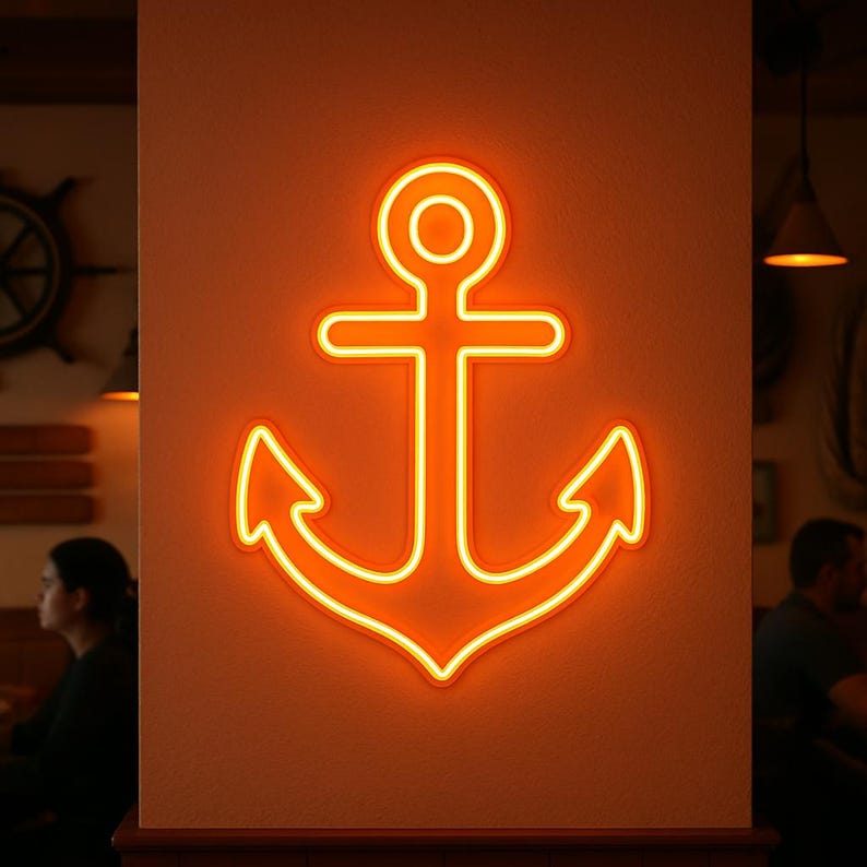 Anchor Neon Sign: the Perfect Sign for Ocean Lovers. Ahoy Led Neon Sign ...