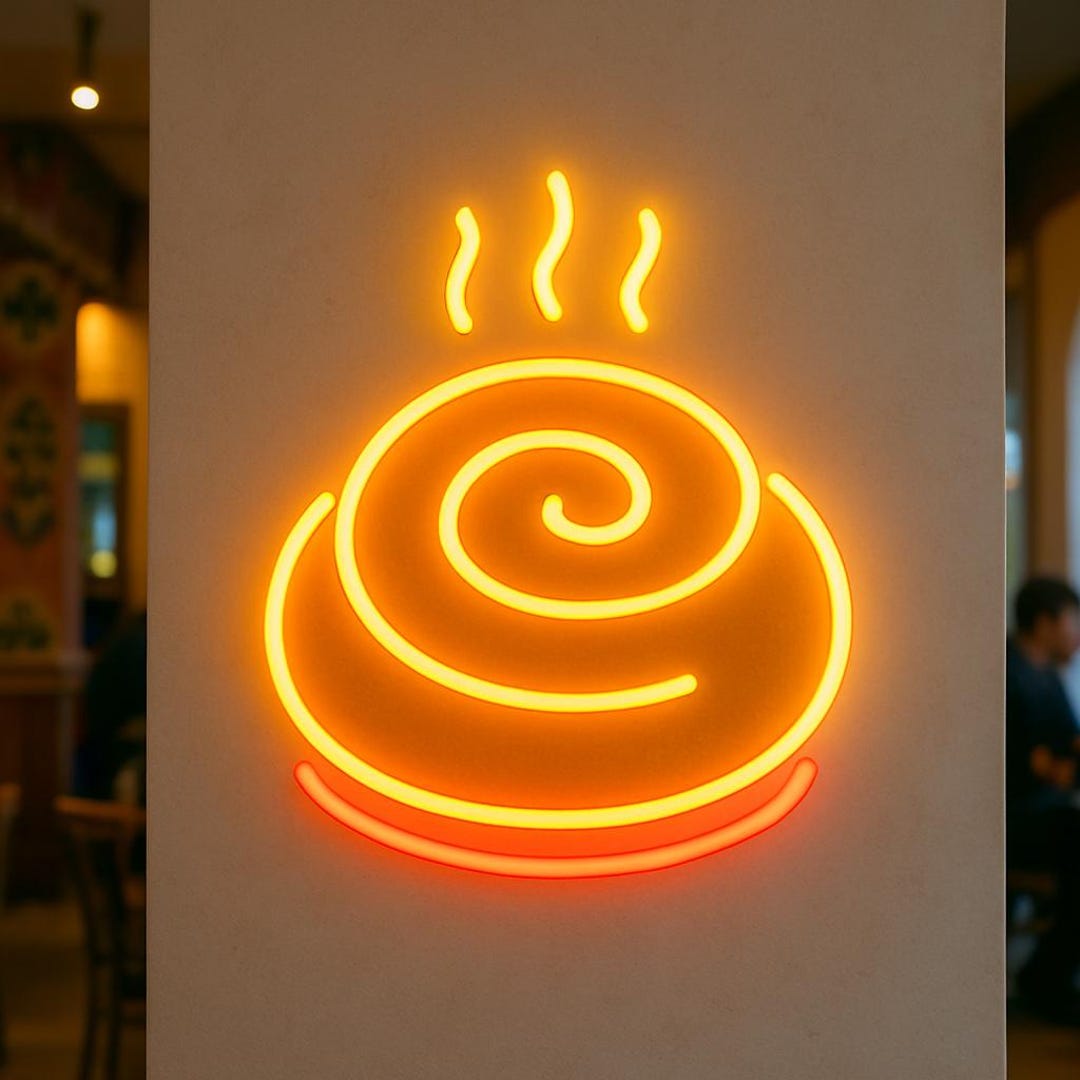 Bun Neon Sign. Coffee Shop Light. Bakery Led Sign. Gift Idea for Baker ...