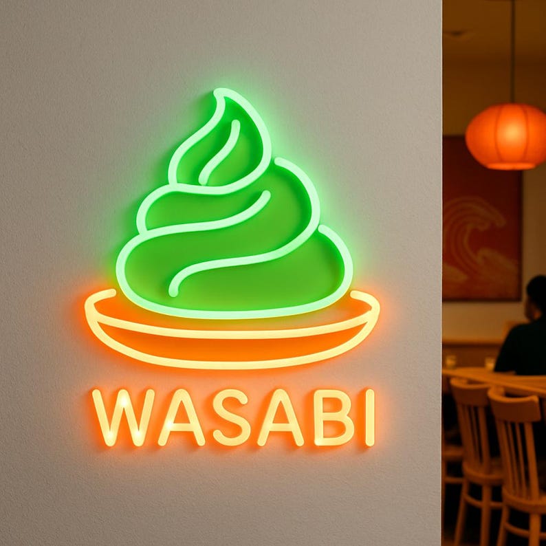 Wasabi Neon Sign. Sushi Bars Light. Restaurant Led Sign. Gift Idea for ...